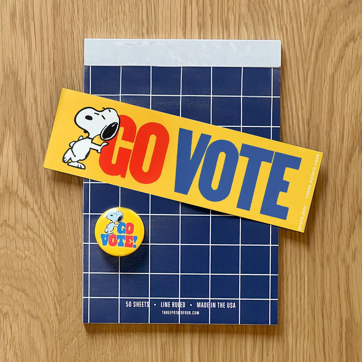 3P4 x Peanuts® - Snoopy Go Vote Magnet – BIGGLE Souvenirs & Gift Shop