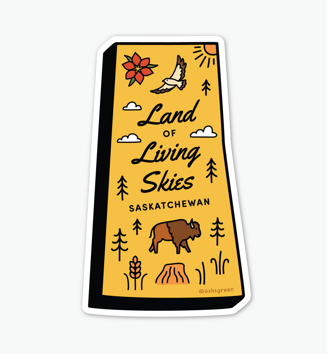 Saskatchewan, Land of Living Skies - provinces sticker – BIGGLE ...
