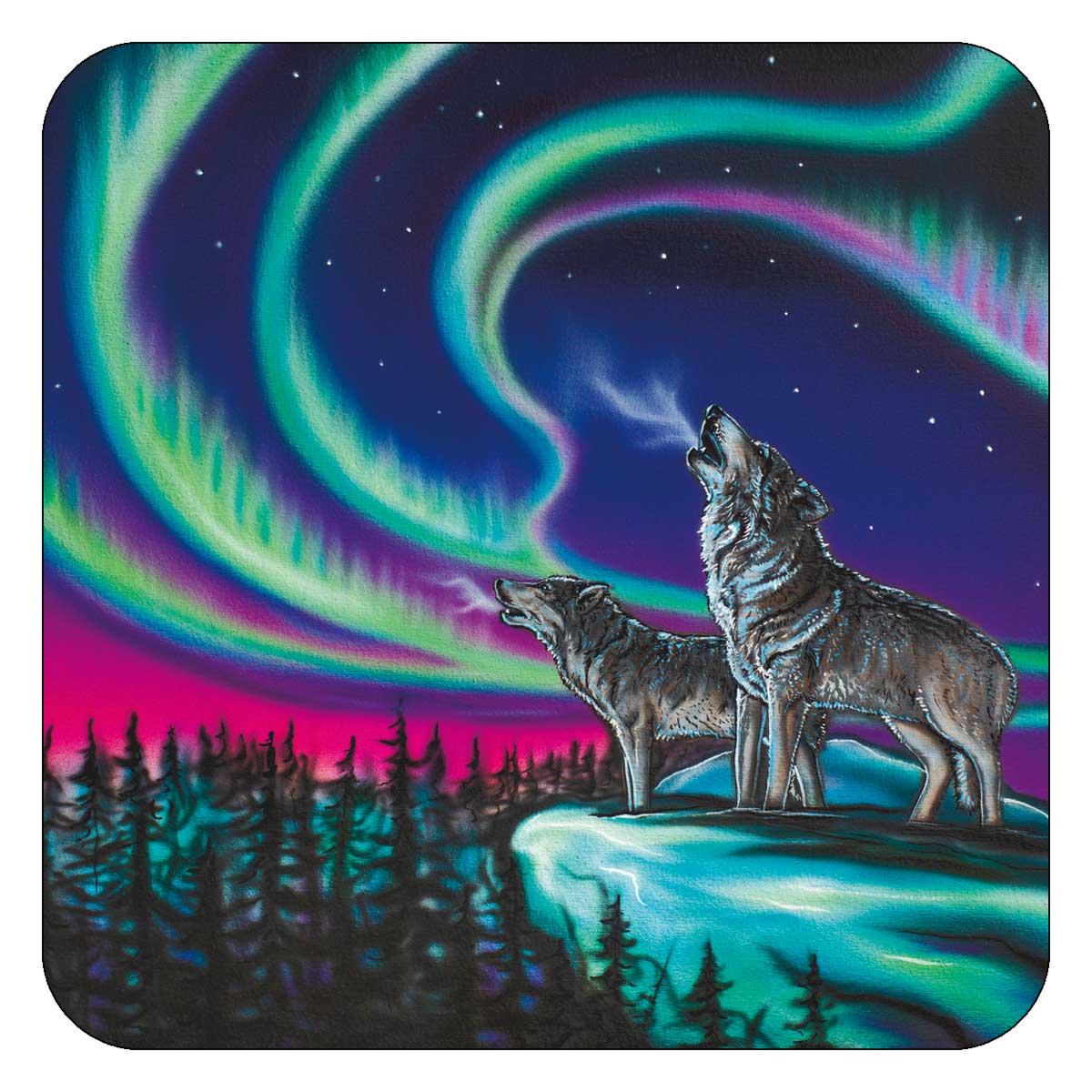 Indigenous Designed Coaster Sky Dance – Wolf Song – BIGGLE Souvenirs ...